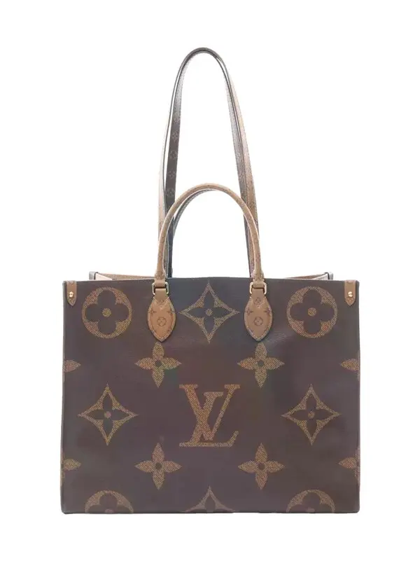 LOUIS VUITTON 2019 Monogram Reverse Giant Onthego Gm Satchel - Brown