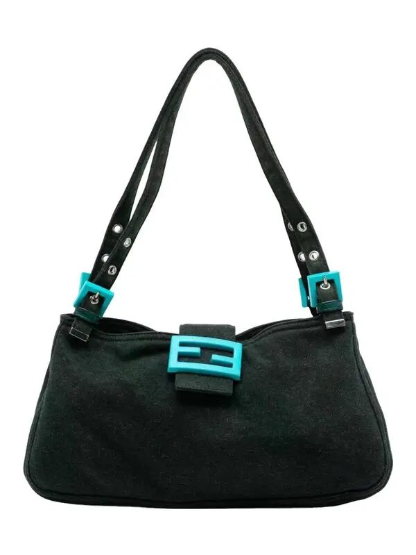 Fendi 2000-2010 Jersey Ff Shoulder Bag - Green