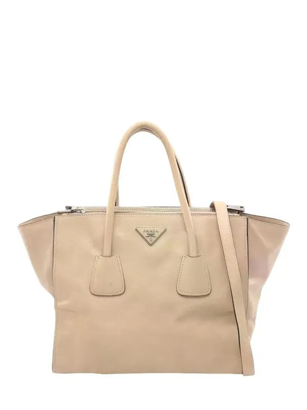 Prada Glace Calf Twin Pocket Satchel - Brown
