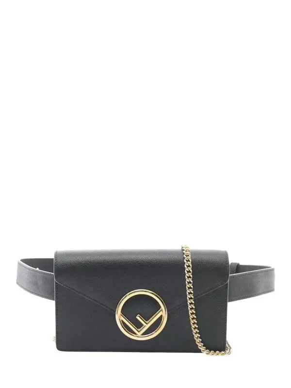 Fendi Leather F Is Convertible Belt Bag - Black