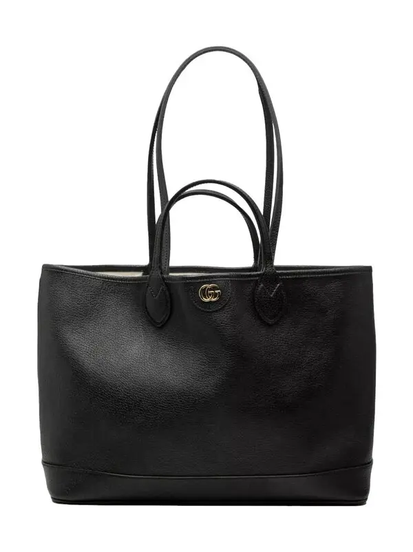Gucci 2016-2025 Medium Leather Ophidia Tote - Black