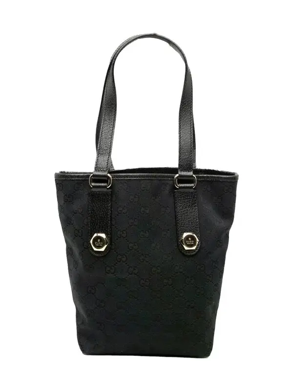 Gucci Gg Canvas Charmy Tote Bag - Black