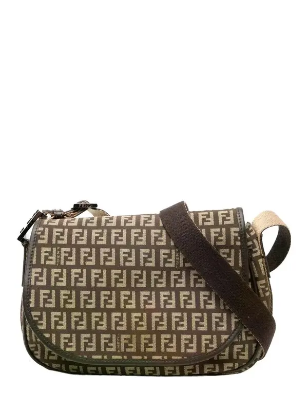 Fendi 2000-2010 Zucchino Canvas Crossbody Bag - Brown