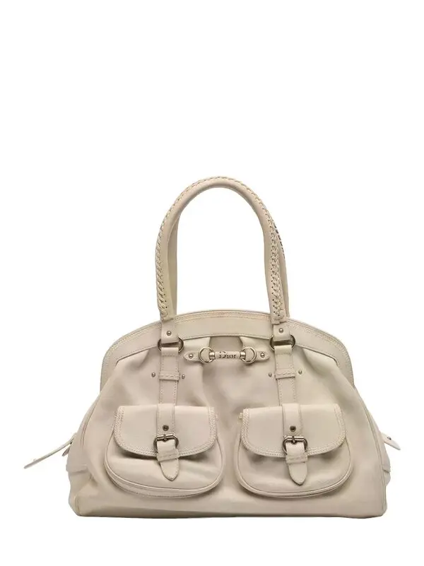Dior 2006 Large Calfskin My Frame Handbag - White