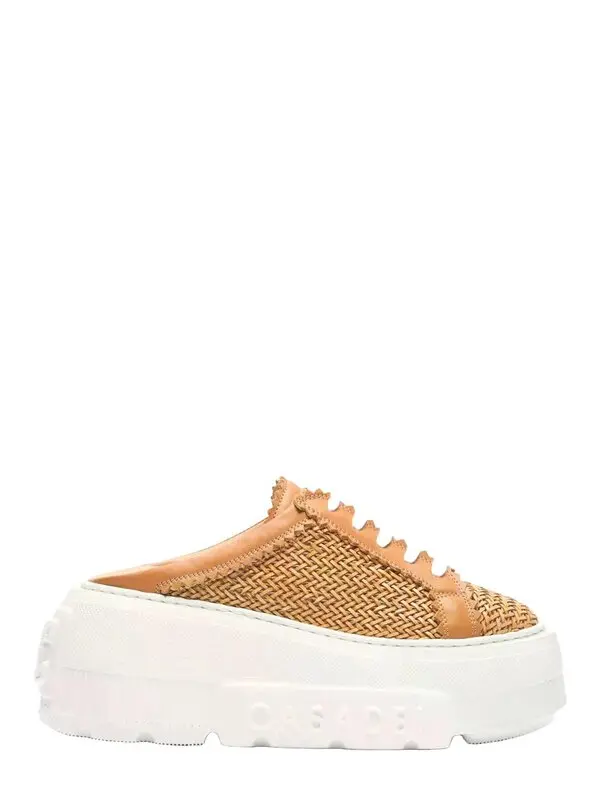 Casadei Nexus Woven Platform Sneakers - Brown