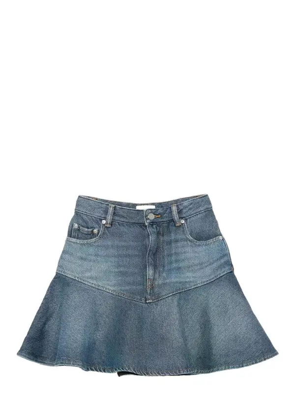 GANNI Flared Denim Mini Skirt - Blue