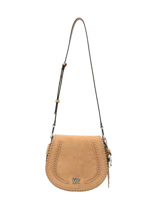 Michael Kors Josie Logo Suede Crossbody Bag - Neutrals