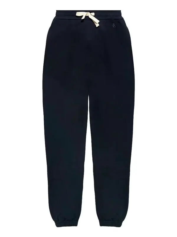 JIL SANDER Drawstring-embroidered Trousers - Blue