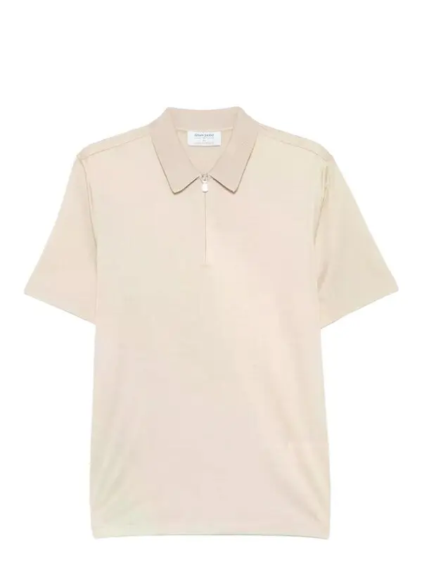 GRAN SASSO Zip Polo Shirt - Neutrals