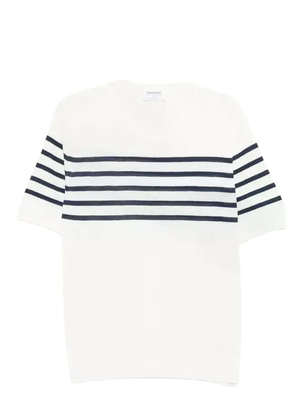 GRAN SASSO Striped Round-neck T-shirt - White