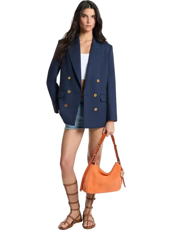 Michael Kors Oversized Crepe Blazer - Blue