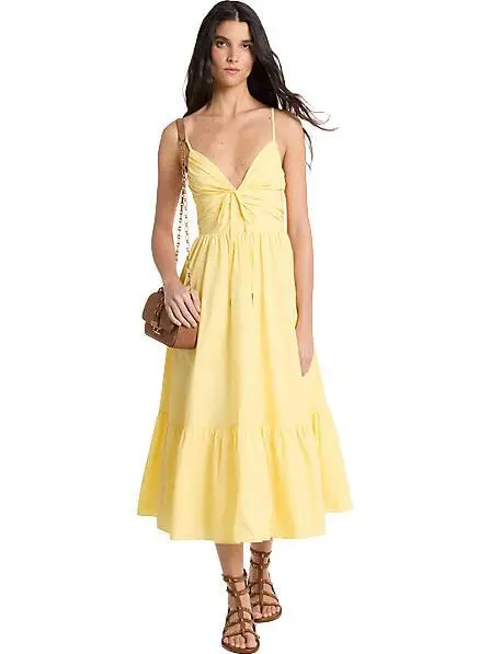 Michael Kors Cotton Poplin Midi Dress - Yellow