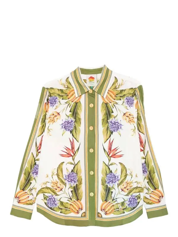 Farm Rio Tropical Floral-print Shirt - White