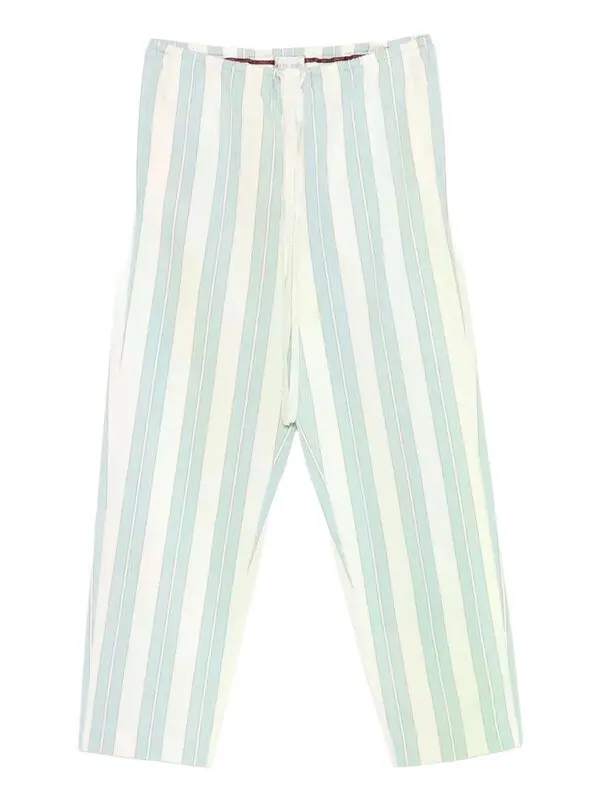 FORTE_FORTE Striped Trousers With Drawstring - White