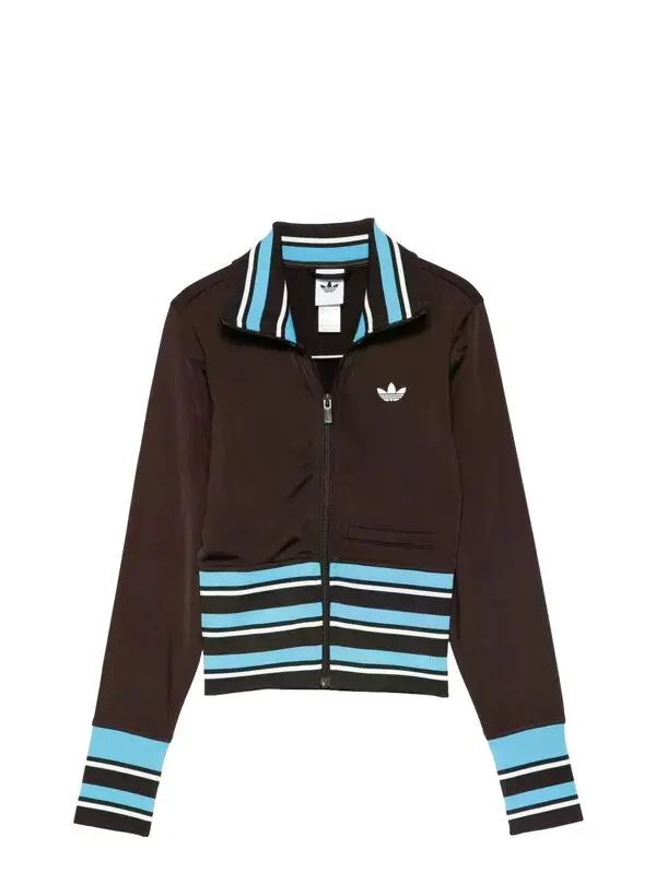 Adidas Striped Zip Sweatshirt - Brown