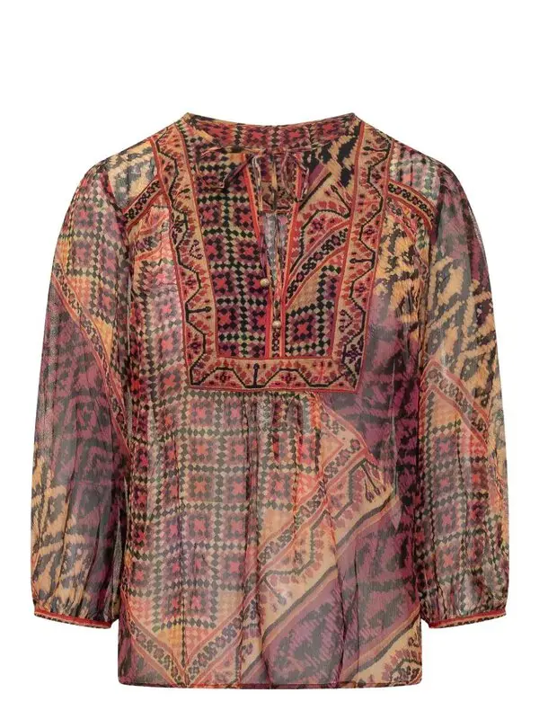 Ba&sh Odetta Printed Blouse - Red