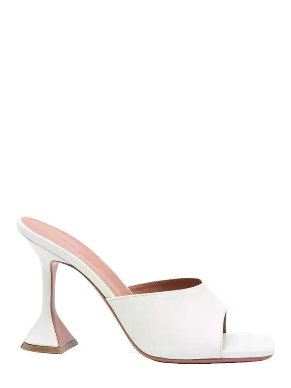 Amina Muaddi Lupita Square-toe Heeled Sandals - White