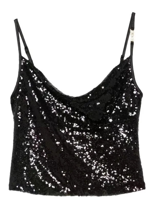 Versace Sequin Embellished Top - Black