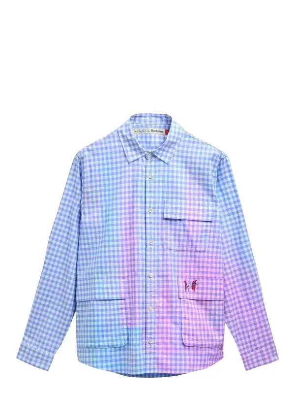 Barbour X Paul Smith Gingham Embroidered-detail Shirt - Blue