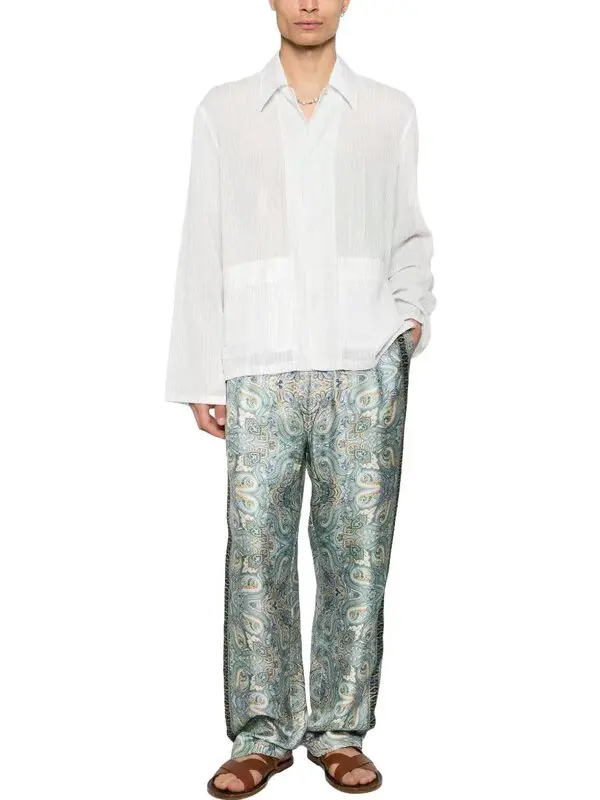Etro Paisley-print Trousers - Blue