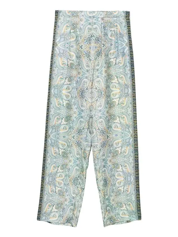 Etro Paisley-print Trousers - Blue