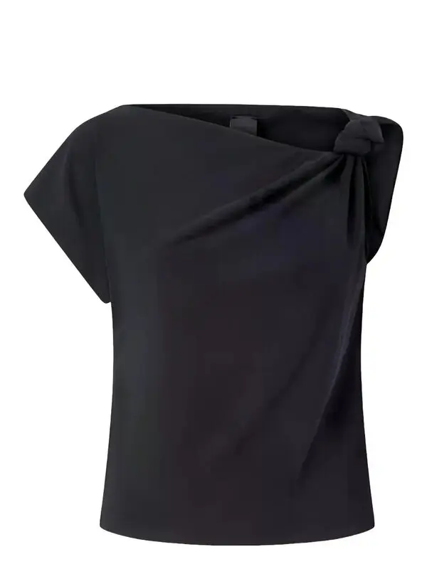 Pinko Marlena Draped Asymmetric-neck Top - Black