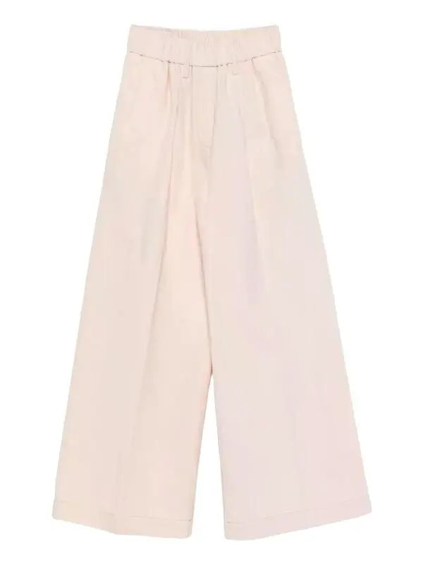 FORTE_FORTE Elastic-waist Palazzo Pants - Neutrals