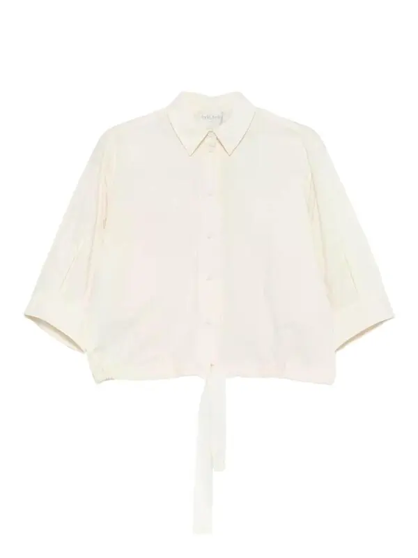FORTE_FORTE Drawstring-hem Shirt - Neutrals