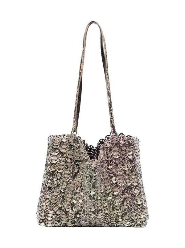 Rabanne 1969 Flip Reversible Disc-embellished Shoulder Bag - Neutrals