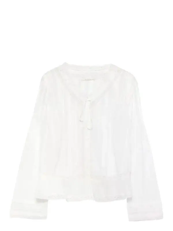 DÔEN Hillock Lace-detail Blouse - White