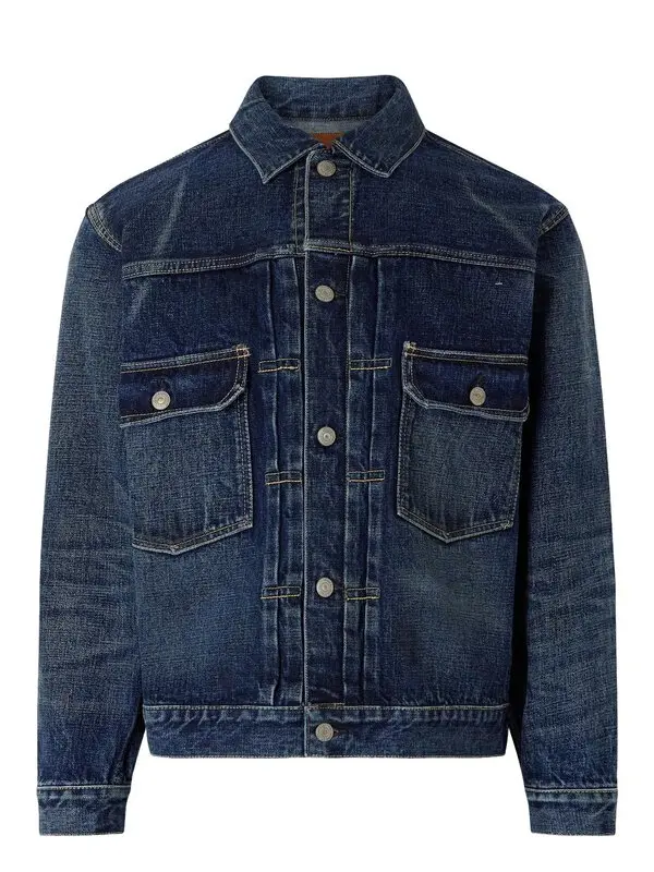 FULLCOUNT Type 2 'fear Of The Dark' Selvedge Denim Jacket - Blue