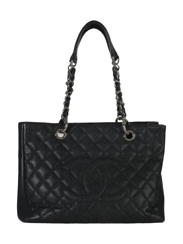 Chanel Quilted Caviar Grand Shopper Tote - Black