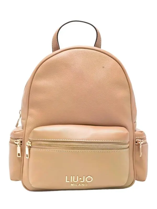 Liu Jo Leather Zip Backpack - Neutrals
