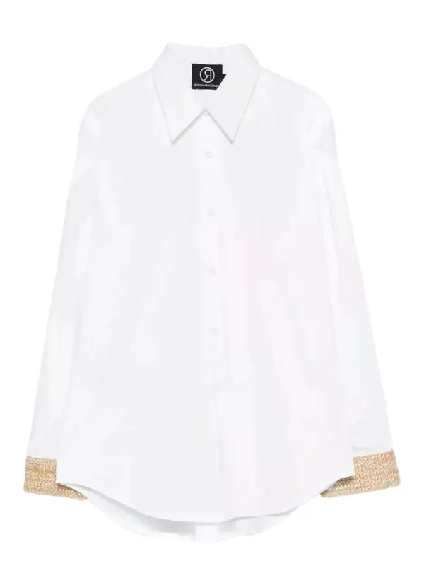 ROSANNA OCAMPO Raffia-cuff Shirt - White