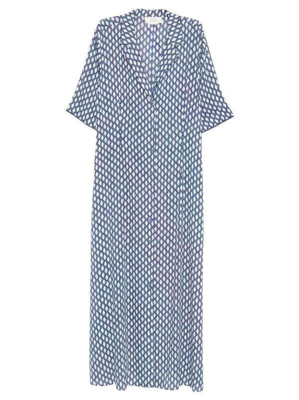 Marina Rinaldi Geometric-print Maxi Dress - Blue