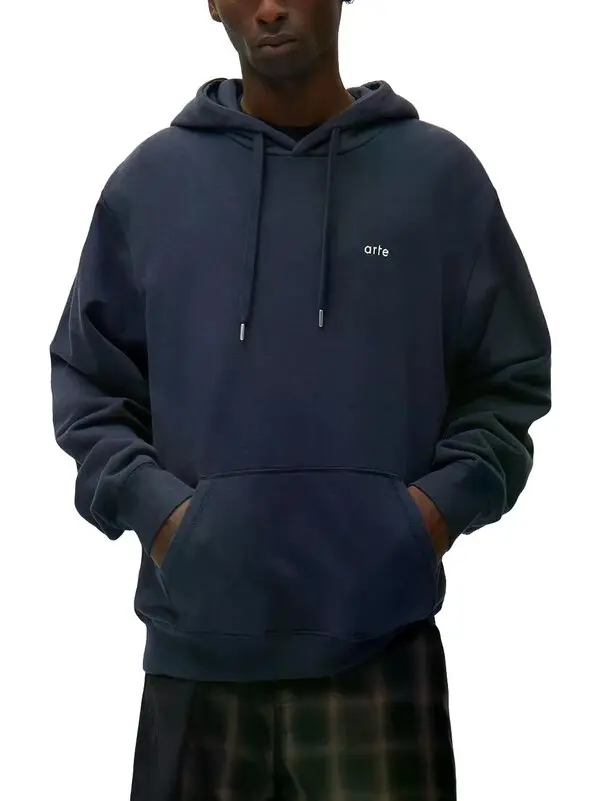 ARTE ANTWERP Logo-embroidered Hoodie - Blue