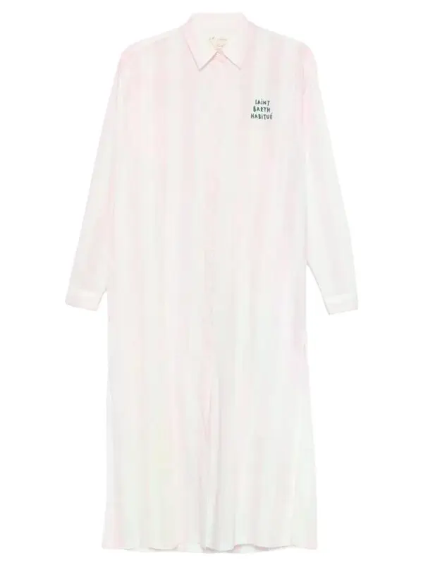 MC2 SAINT BARTH Adeline Striped Shirt Midi Dress - Pink