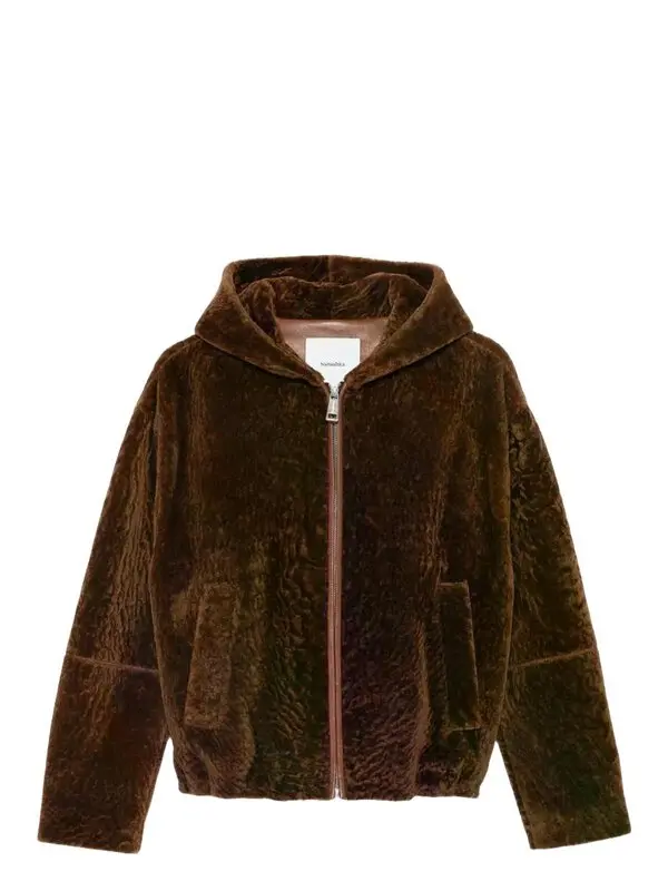 Nanushka Hooded Zip-up Jacket - Brown