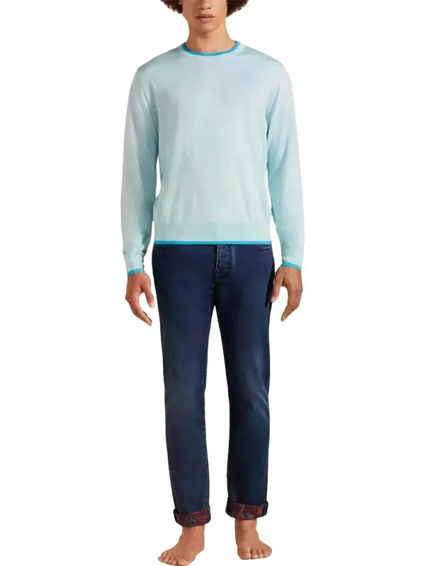 Vilebrequin Crew-neck Sweater With Trim - Blue