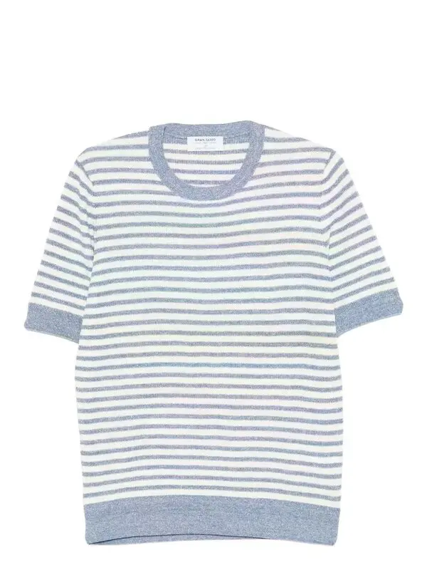 GRAN SASSO Striped Short-sleeved T-shirt - Blue