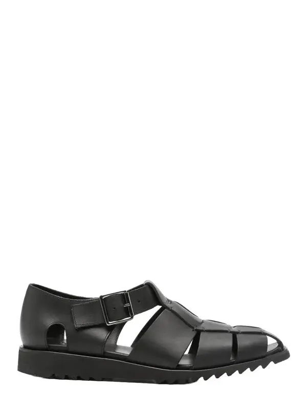 Paraboot Buckled-fastening Woven Sandals - Black
