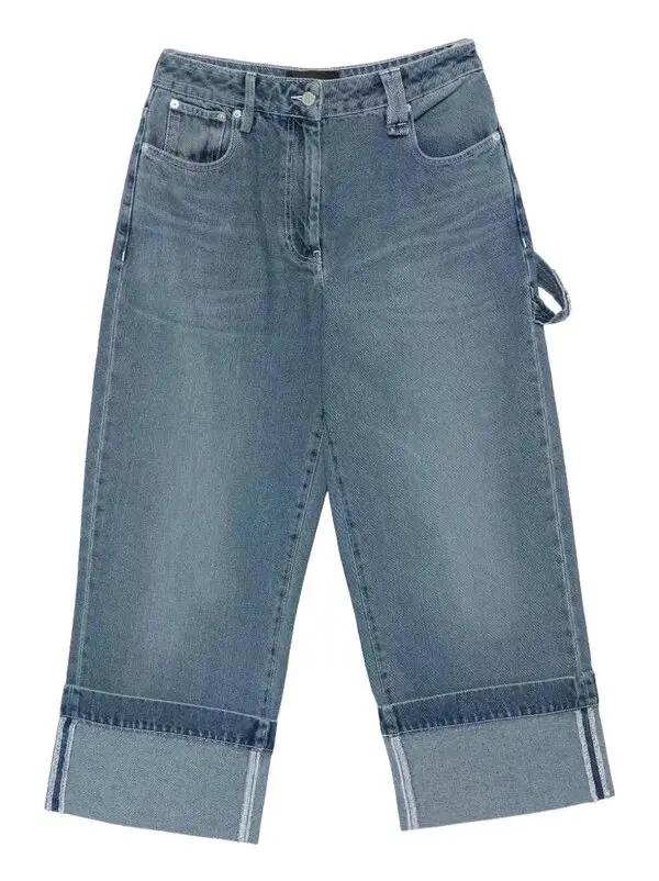 Simone Rocha Straight Leg Embellished Jeans - Blue