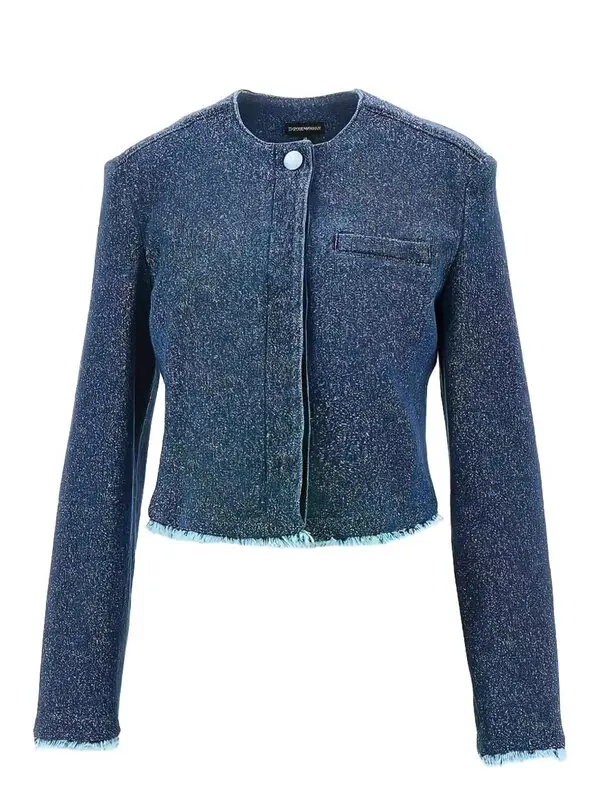 Emporio Armani Fringed Jacket - Blue