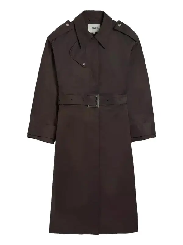 Apparis Belted Trench Coat - Black