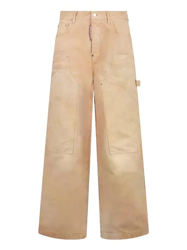 Dsquared2 Garment Dyed Baggy Carpenter Jeans - Neutrals