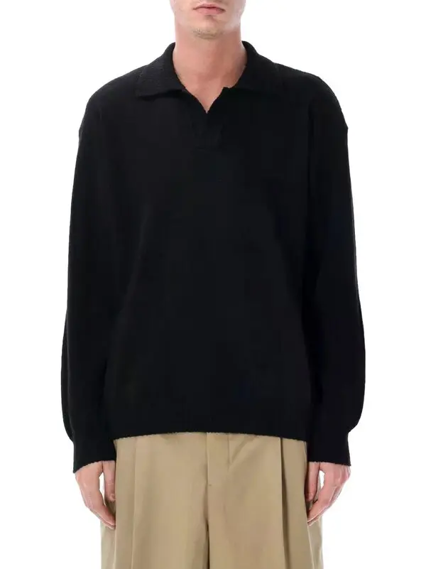 ROBERTO COLLINA Polo Collar Sweater - Black