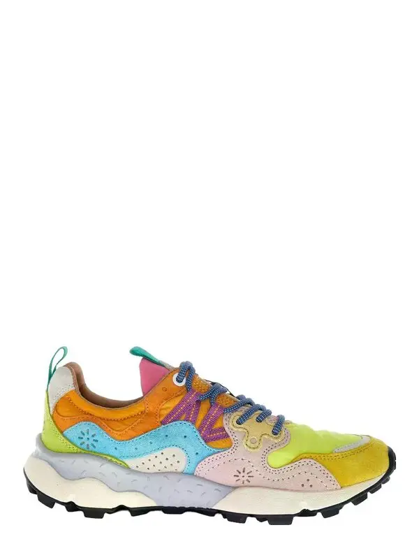 FLOWER MOUNTAIN Nubuck Leather Sneakers - Orange