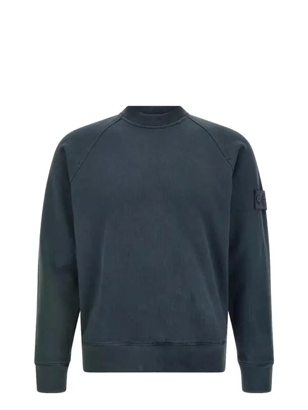 Stone Island Ghost Patch Detail Cotton Sweatshirt - Blue