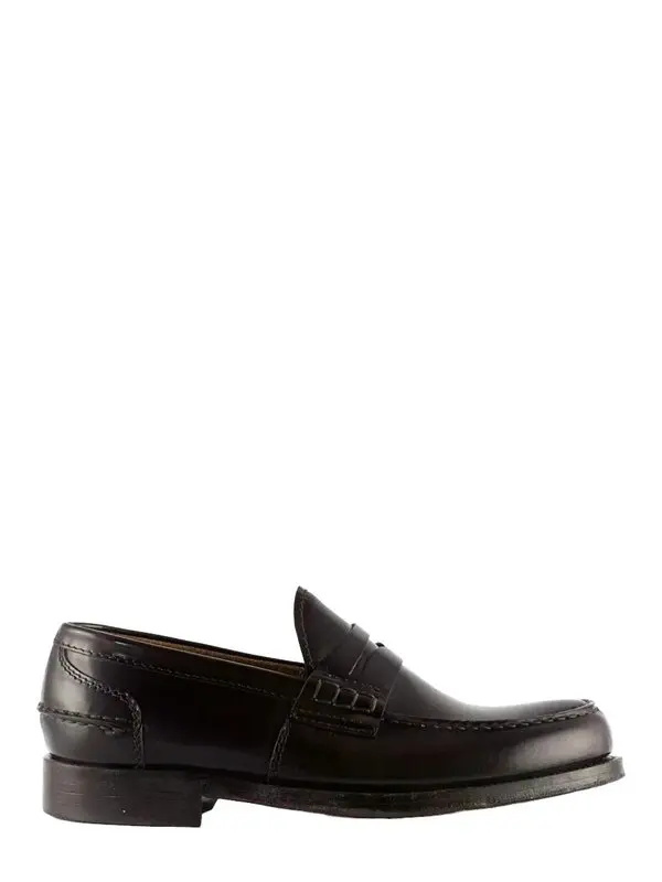 GREEN GEORGE Penny-bar Leather Loafers - Brown