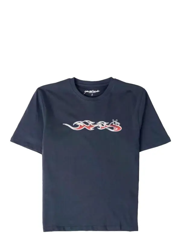 YARDSALE Flame-print T-shirt - Blue